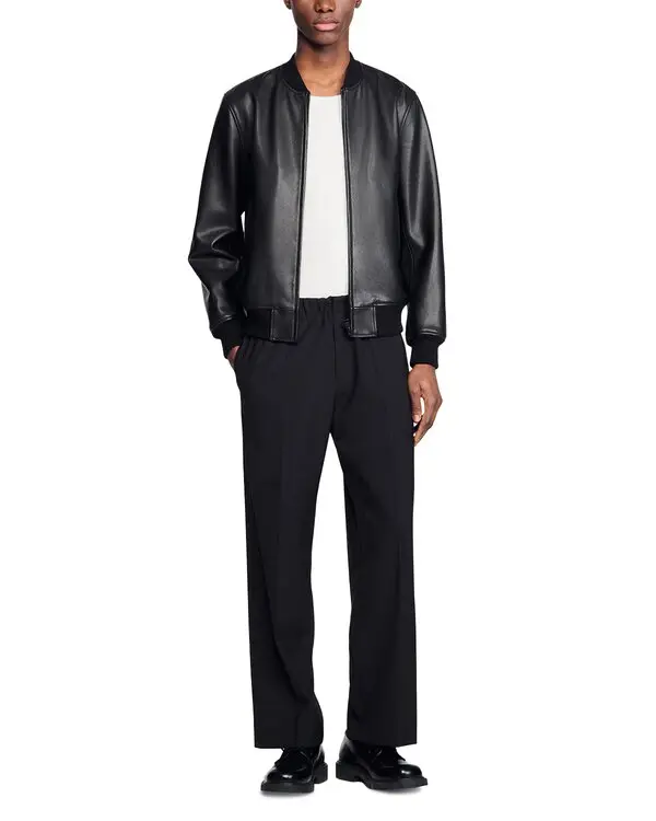 Sandro Leather Jacket - Black