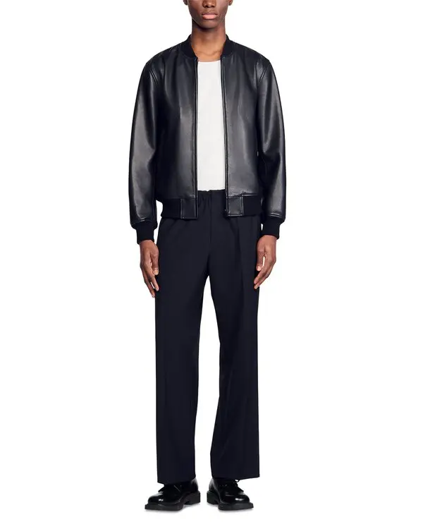Sandro Leather Jacket - Black