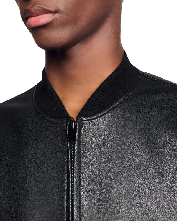 Sandro Leather Jacket - Black