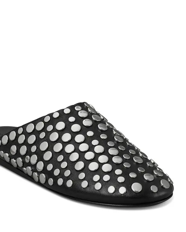 Tory Burch Studded Mule Flats - Perfect Black