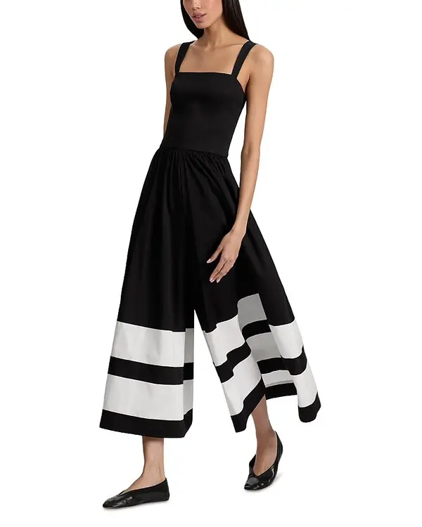 Alice + Olivia Belden Wide Leg Jumpsuit - Black/off White
