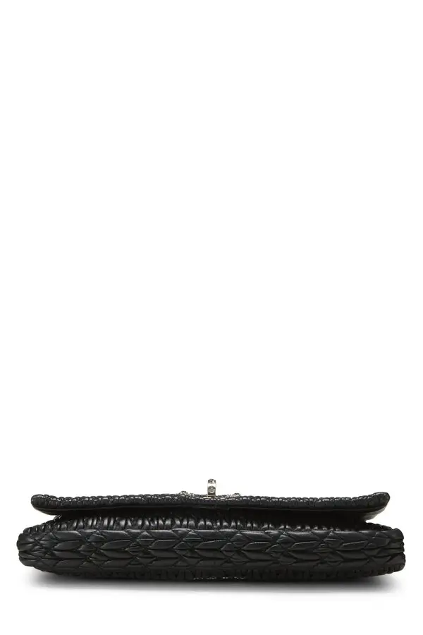 Miu Miu Nappa Crystal Flap Shoulder Bag - Black