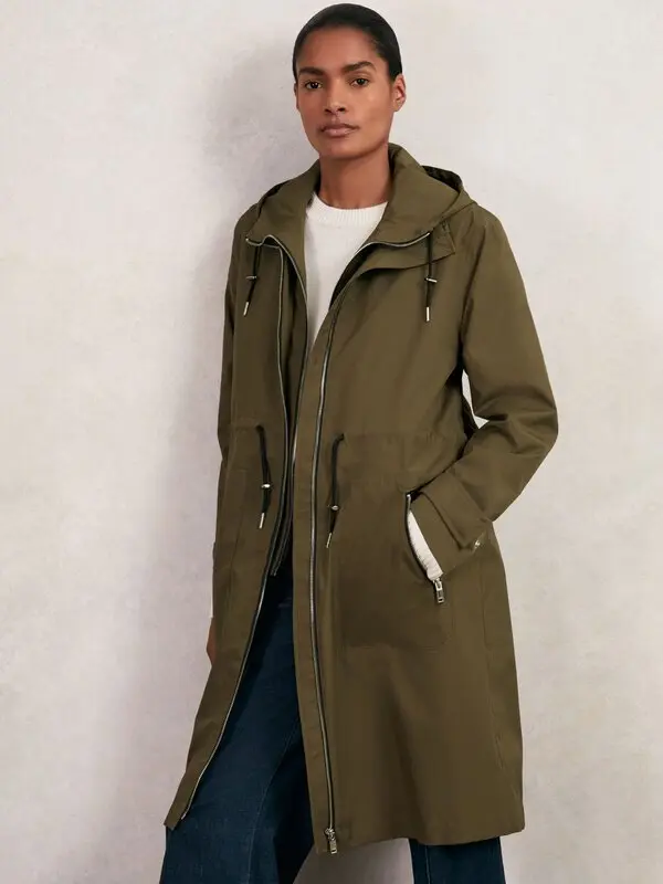 REISS Petite Removable-hood Parka Rain Coat