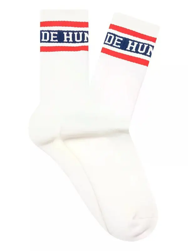 HUMAN MADE Stripe-logo Socks - Red