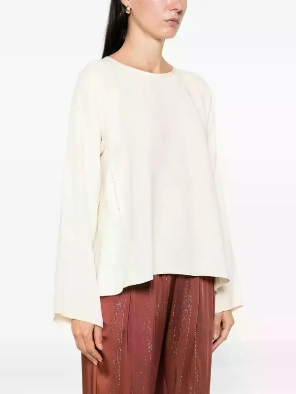 FORTE_FORTE Round-neck Blouse - Neutrals