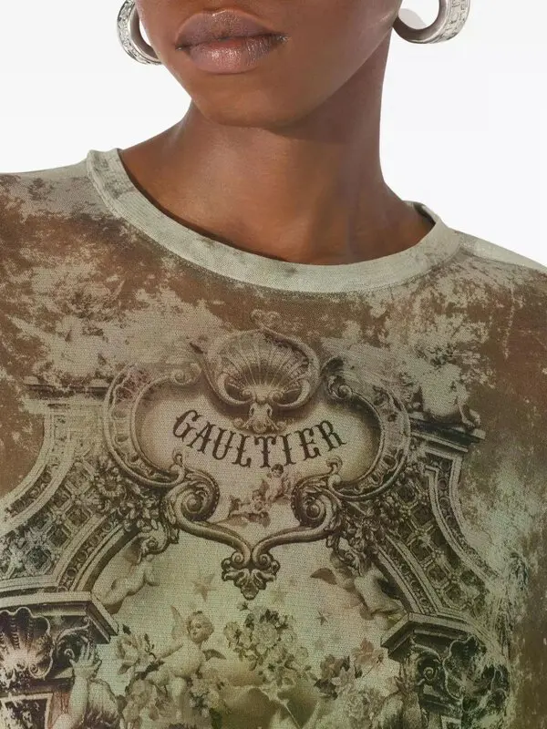 JEAN PAUL GAULTIER Medallion Print Long-sleeved T-shirt - Neutrals