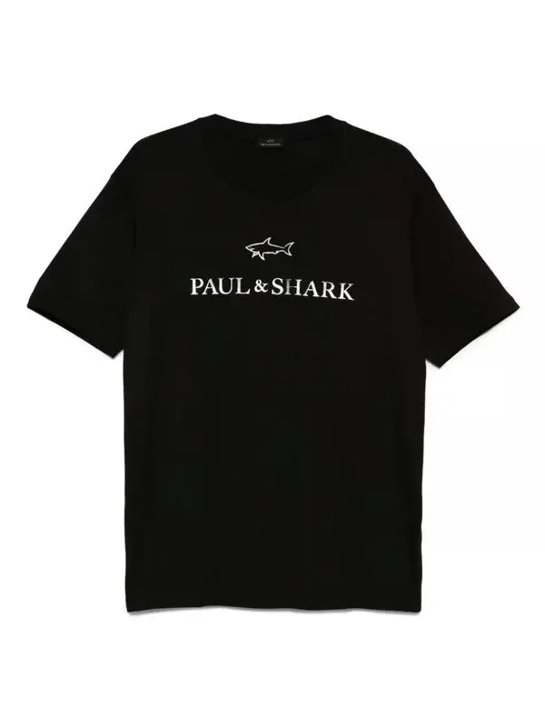 Paul & Shark Logo-detailed Cotton T-shirt - Black