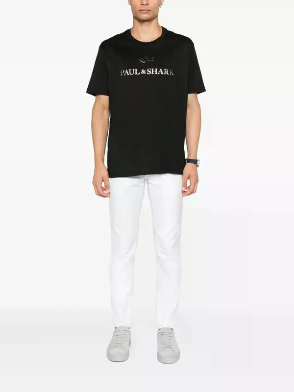 Paul & Shark Logo-detailed Cotton T-shirt - Black