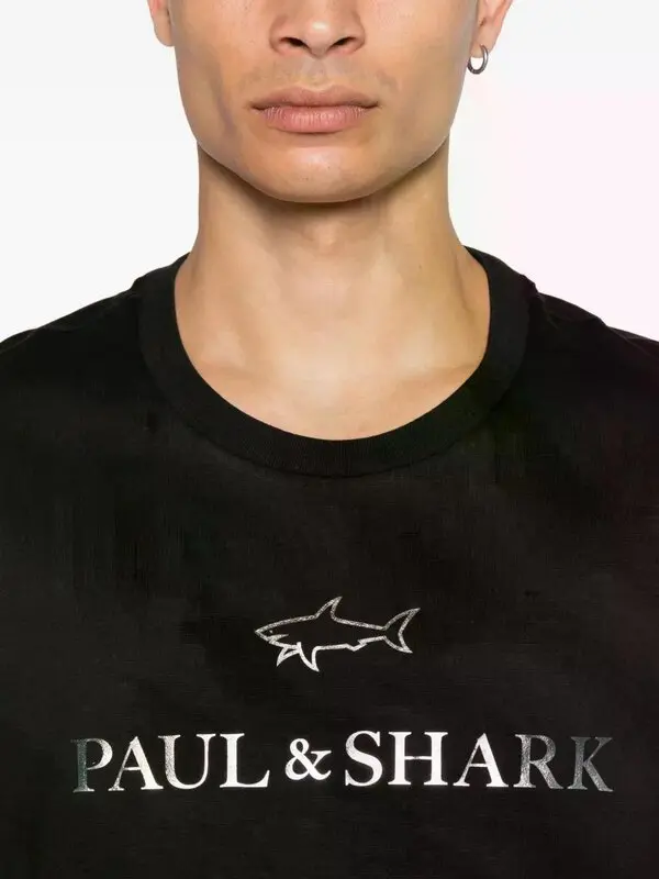 Paul & Shark Logo-detailed Cotton T-shirt - Black