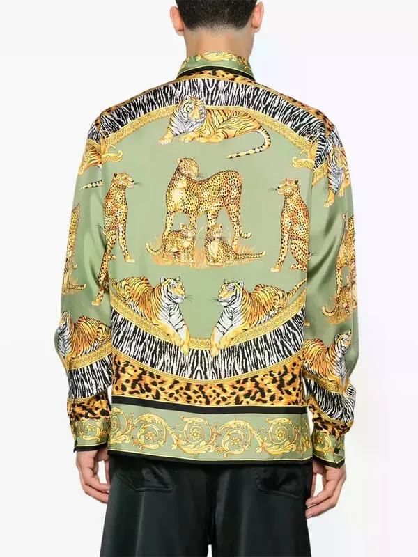 Versace Mix-print Shirt - Green