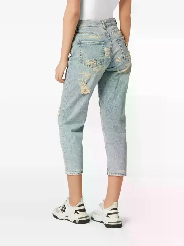 Philipp Plein Ripped Cropped Jeans