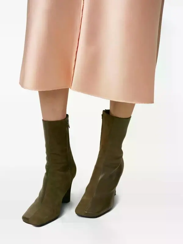 Ami 90mm Two-tone Ankle Boots - Brown
