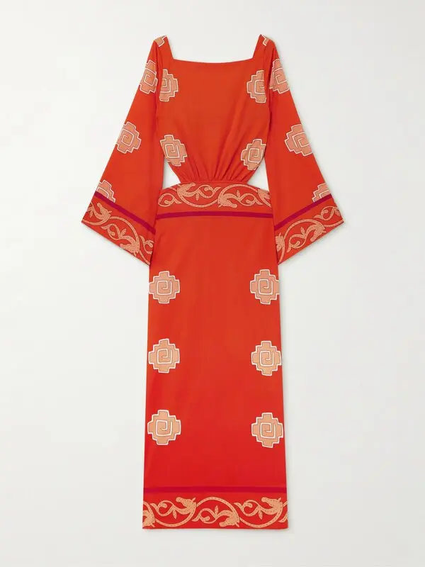 Johanna Ortiz Underwater Sanctuary Printed Maxi Dress - Red