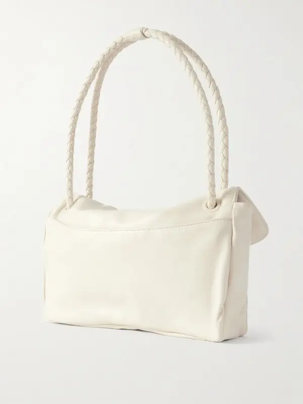 Bottega Veneta Madison Medium Intrecciato-trimmed Leather Shoulder Bag - Neutrals
