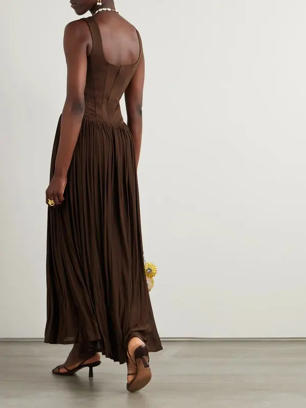 Simkhai Jamie Jersey Midi Dress - Brown