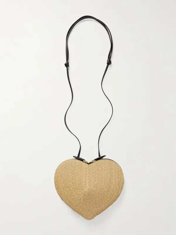 Alaïa Le Coeur Raffia Shoulder Bag - Neutrals