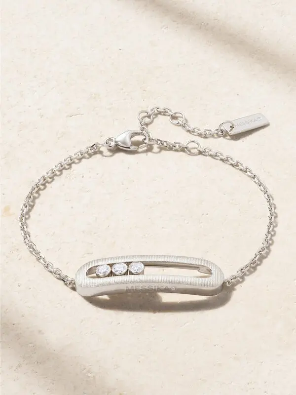 Messika Move Classique Ciselé 18-karat White Diamond Bracelet - Silver