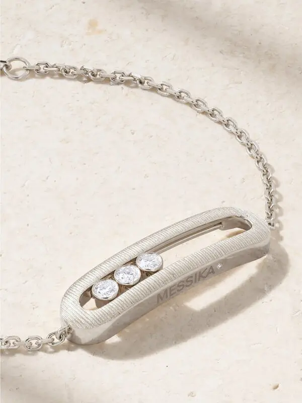 Messika Move Classique Ciselé 18-karat White Diamond Bracelet - Silver