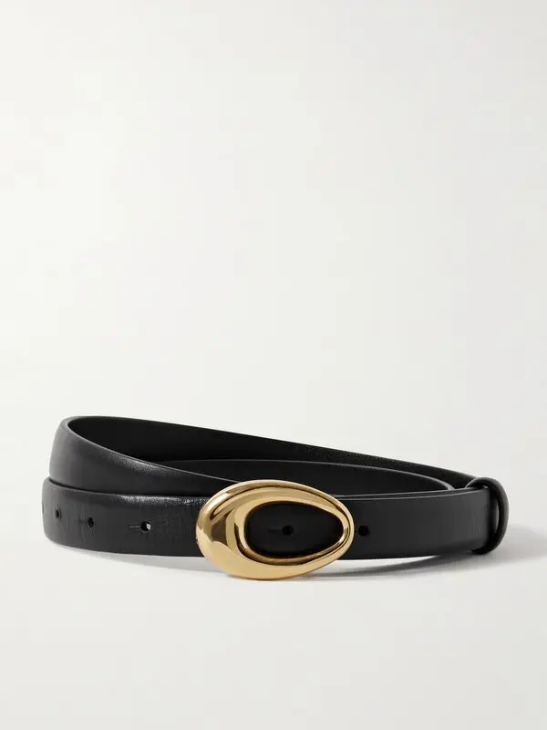 Khaite Olivia Leather Belt - Black