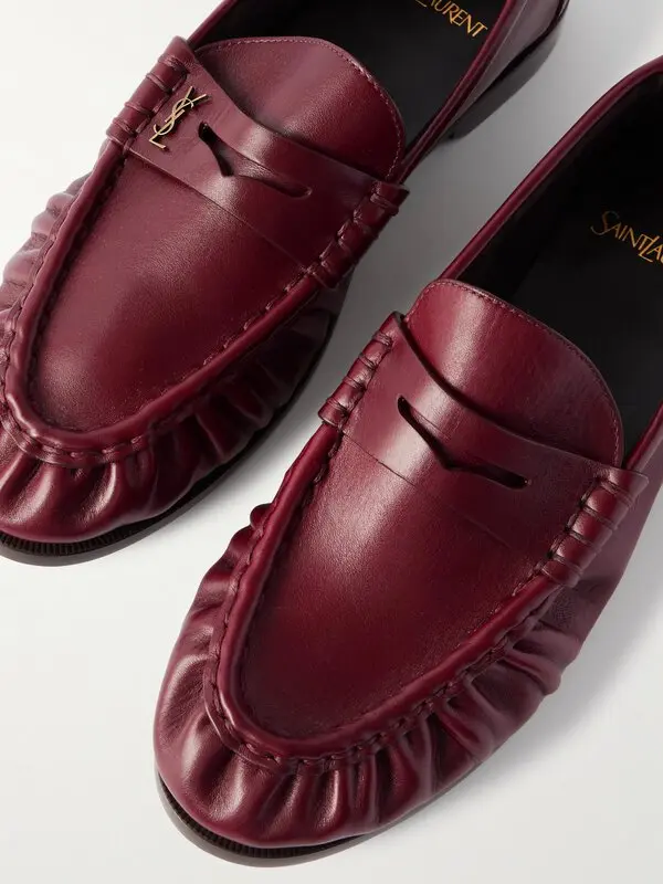 Saint Laurent Le Loafer Leather Loafers - Red