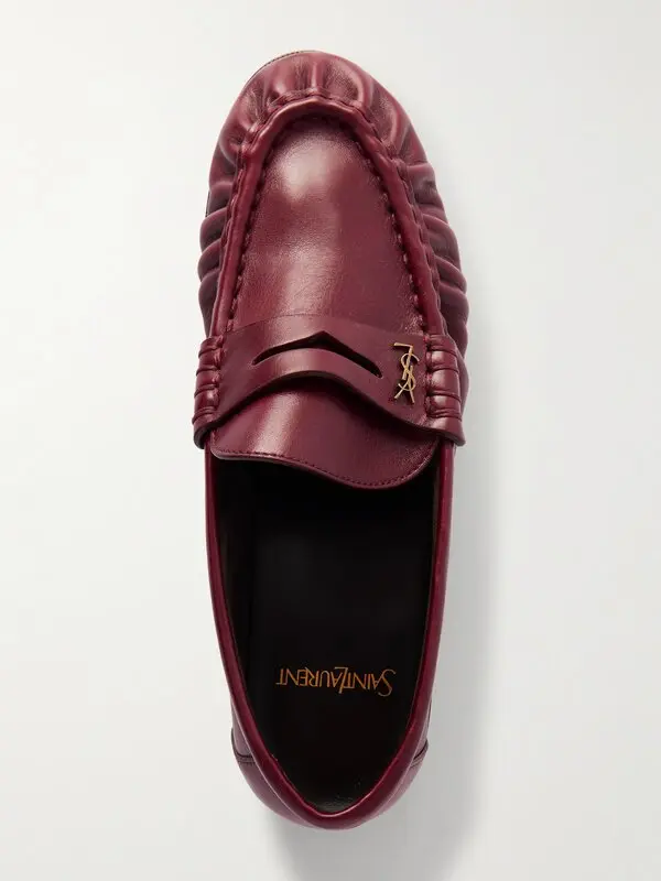 Saint Laurent Le Loafer Leather Loafers - Red