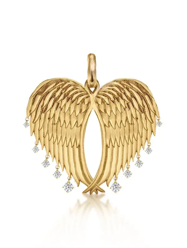 BRIONY RAYMOND Diamond Wings Of Strength Medallion - 18 Karat Yellow Gold