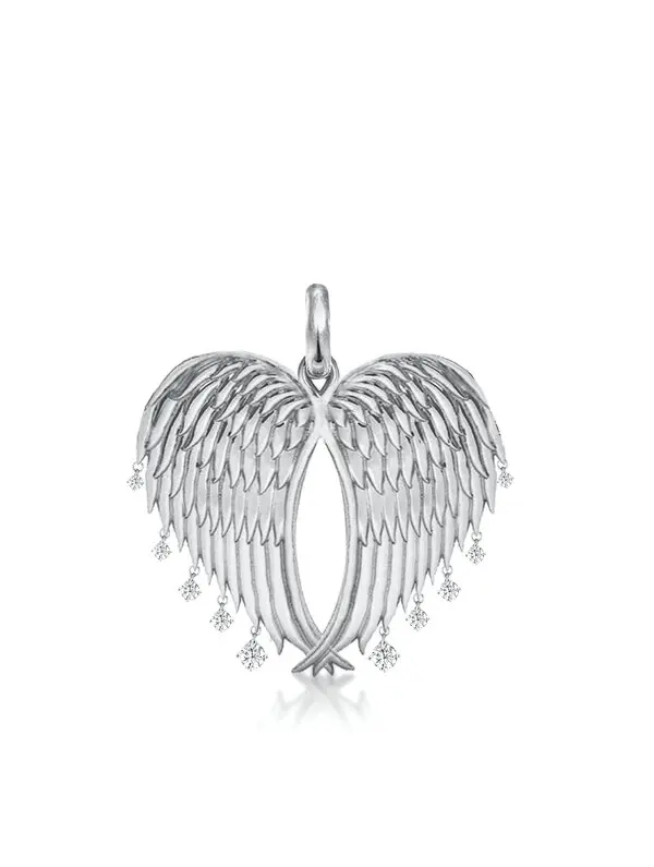 BRIONY RAYMOND Diamond Wings Of Strength Medallion - 18 Karat White Gold