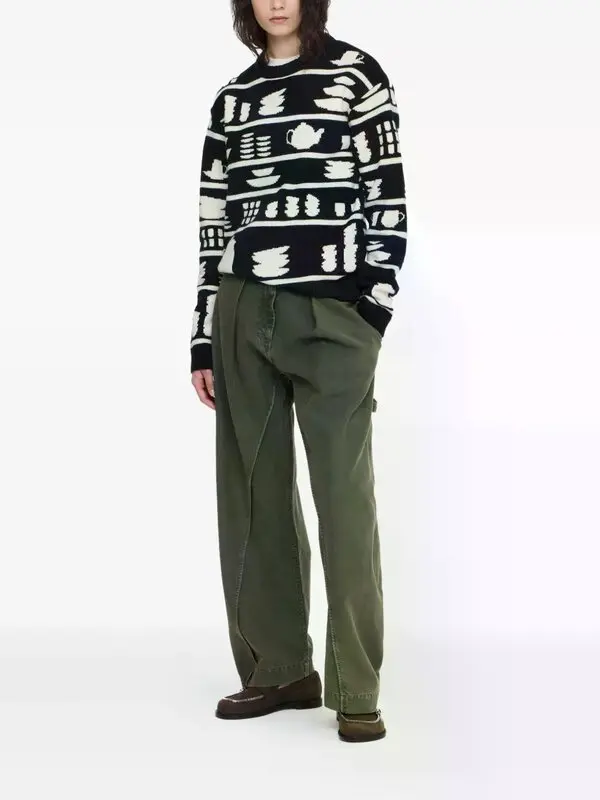 JW Anderson Tableware-pattern Crew-neck Sweater - Black