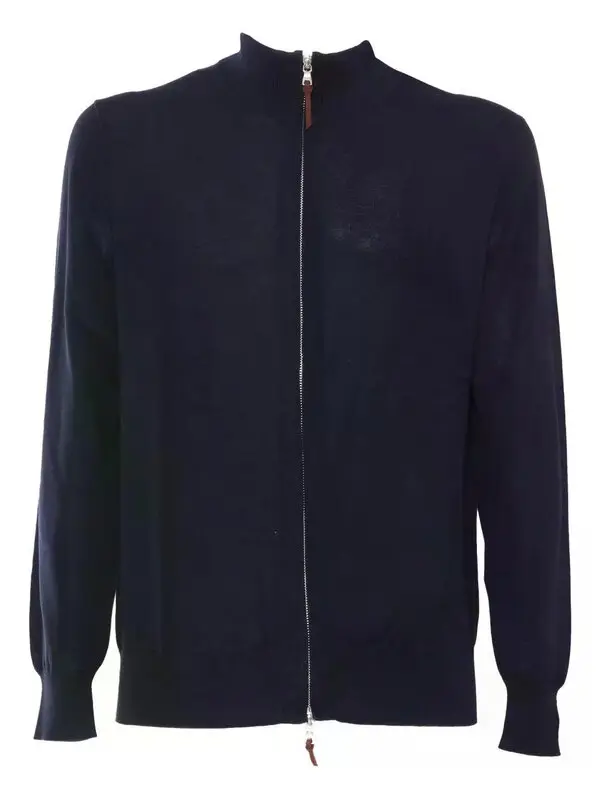 BALLANTYNE Zip-fastening Cotton Cardigan - Blue