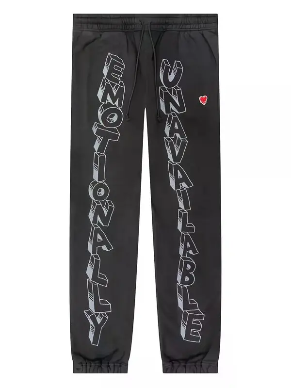 EMOTIONALLY UNAVAILABLE Embroidered-logo Track Pants