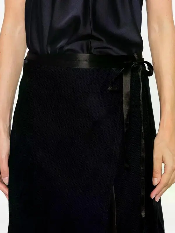 FORTE_FORTE Wrap-design Midi Skirt - Blue
