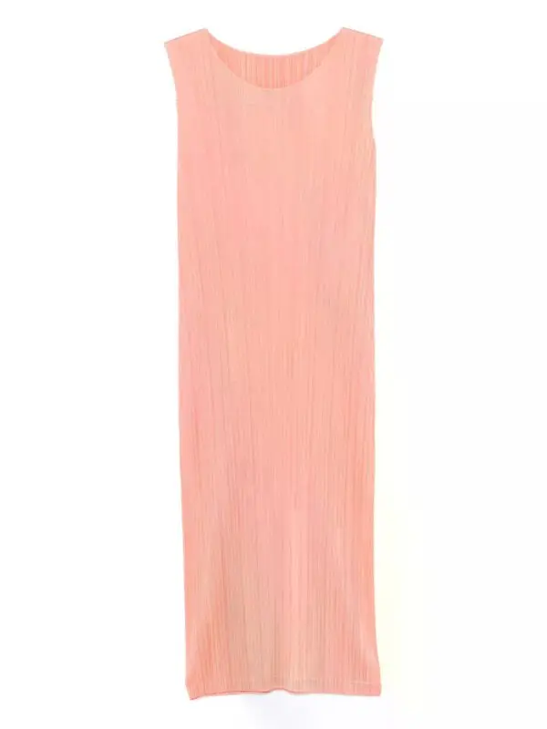 Issey Miyake Pleated Midi Dress - Orange