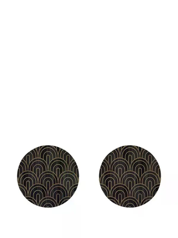 HESTIALIVING Deco Pattern Round Tablemats - Black
