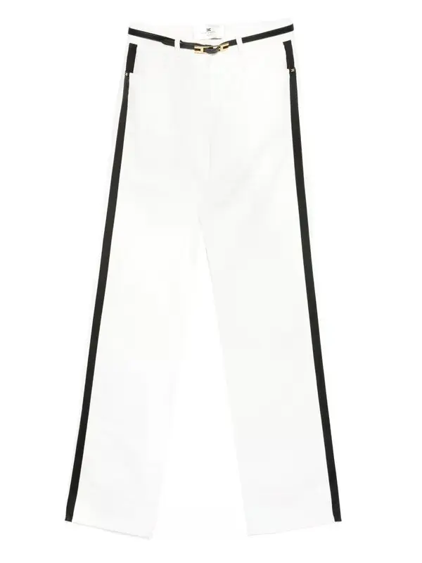 Elisabetta Franchi Side-stripe Belted Trousers - White