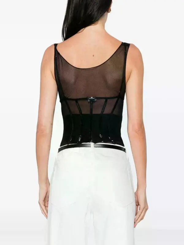 Elisabetta Franchi Mesh Panelled Bodysuit - Black