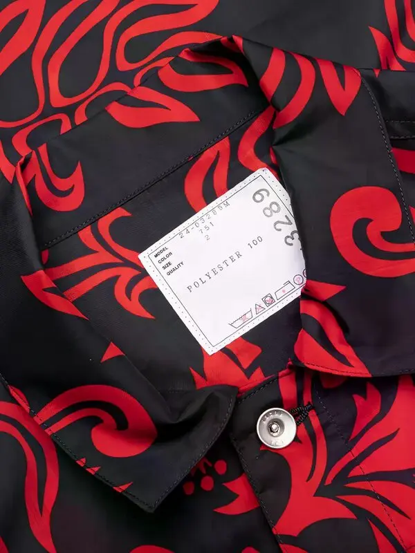 Sacai Leaf-print Shirt Jacket