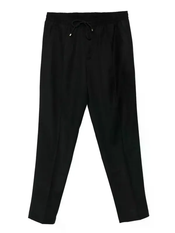 BRIGLIA 1949 Wool Drawstring Trousers - Black