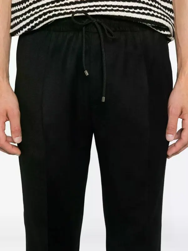 BRIGLIA 1949 Wool Drawstring Trousers - Black