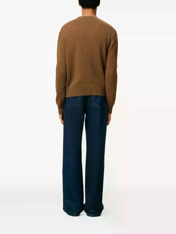 AMI Paris De Coeur Crew-neck Sweater - Brown