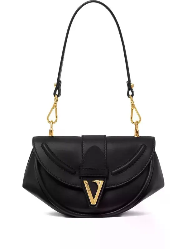 Versace Small Virtus Shoulder Bag - Black