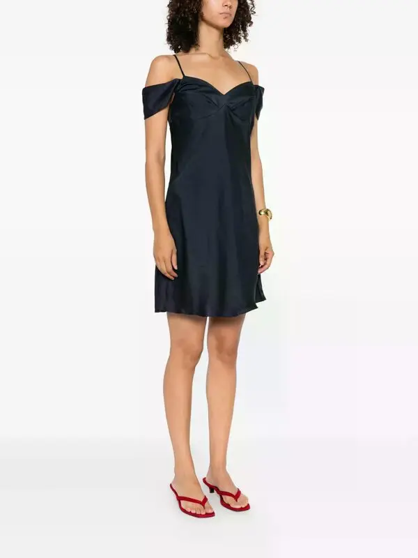 Theory Off-shoulder Draped Mini Dress