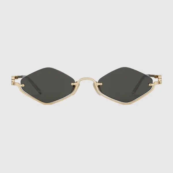 Gucci Geometric Frame Sunglasses - Gold