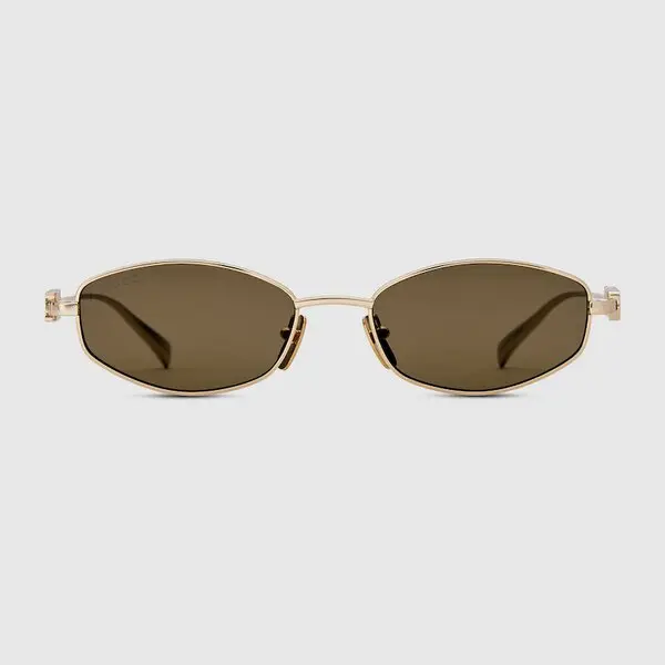 Gucci Oval Frame Sunglasses - Gold
