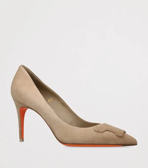 Santoni Suede Sibille Pumps 85