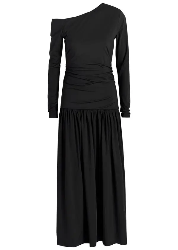 RÓHE Gathered Stretch-jersey Midi Dress