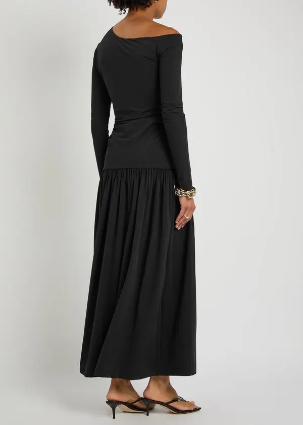 RÓHE Gathered Stretch-jersey Midi Dress