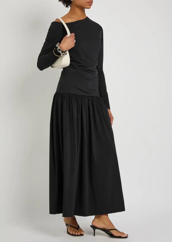 RÓHE Gathered Stretch-jersey Midi Dress