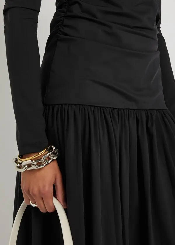 RÓHE Gathered Stretch-jersey Midi Dress