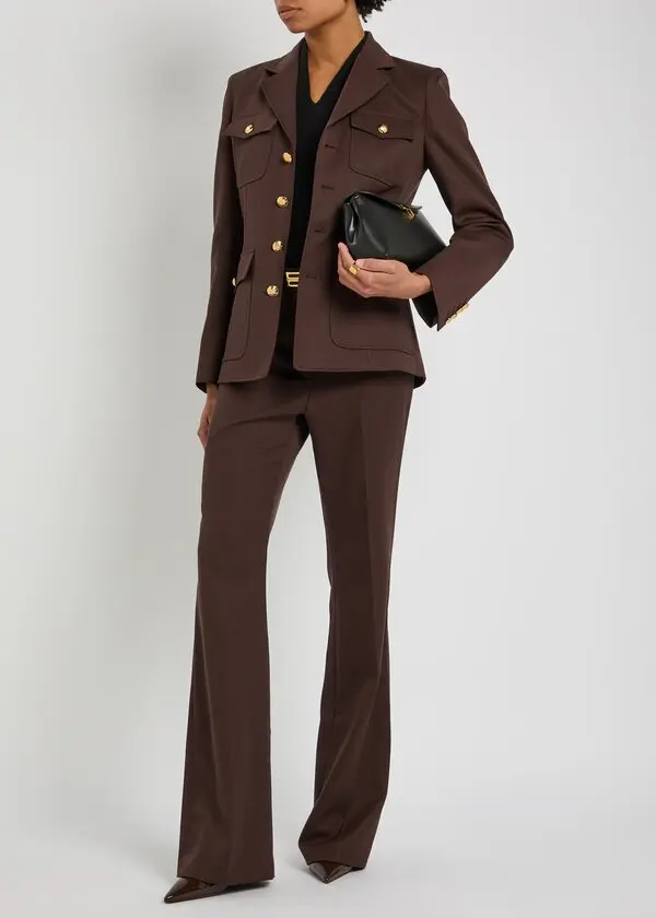 NILI LOTAN Nelson Wool Jacket - Brown