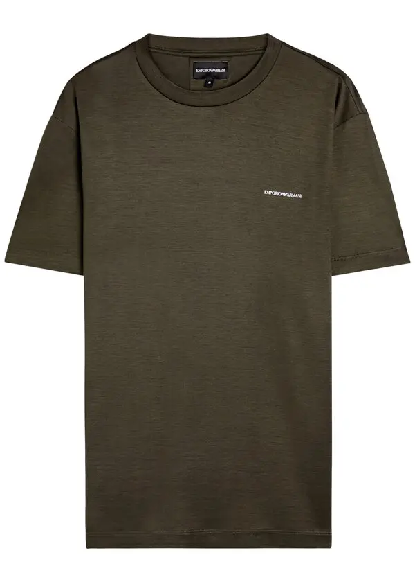 Emporio Armani Logo Jersey T-shirt - Dark Green